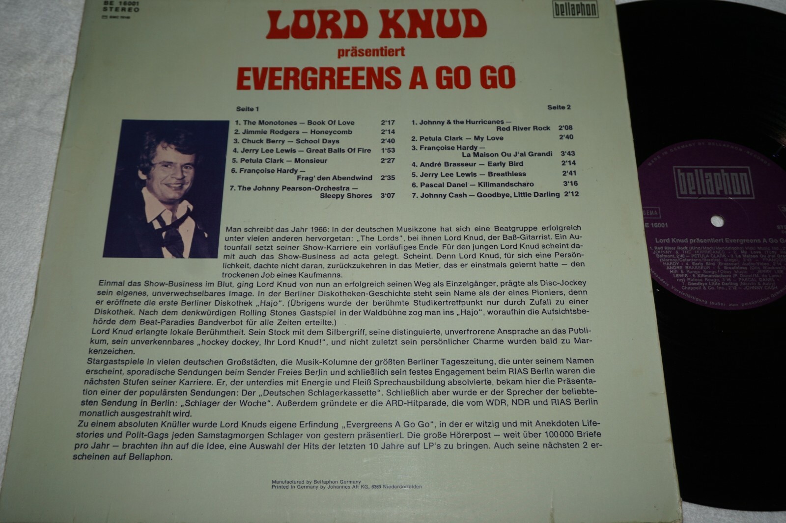 LORD KNUD PRÄSENTIERT EVERGREENS A GO GO / German LP 1969 BELLAPHON BE ...