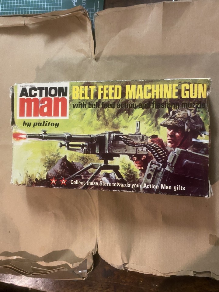 Vintage Action Man Belt Feed Machine Gun . Boxed | eBay UK