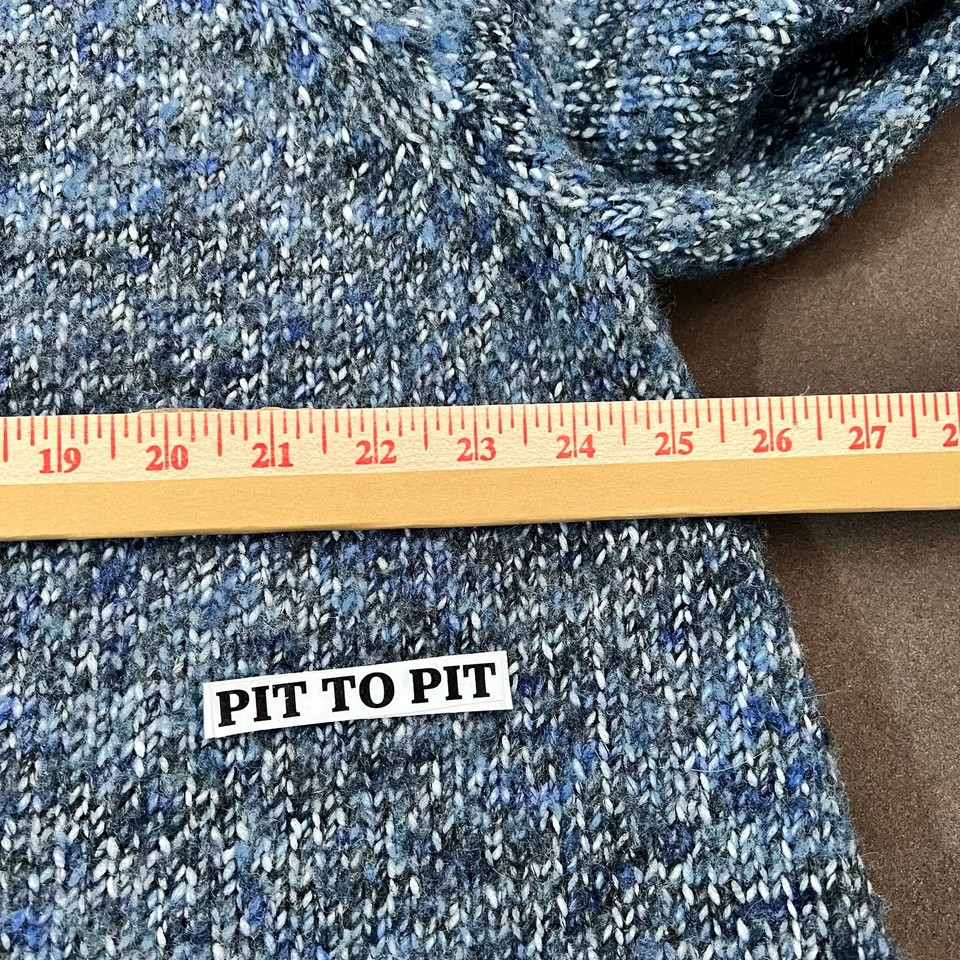 Carol Little Blue/Gray Wrap Funnel Neck Sweater 3/4 Dolman Sleeve ...