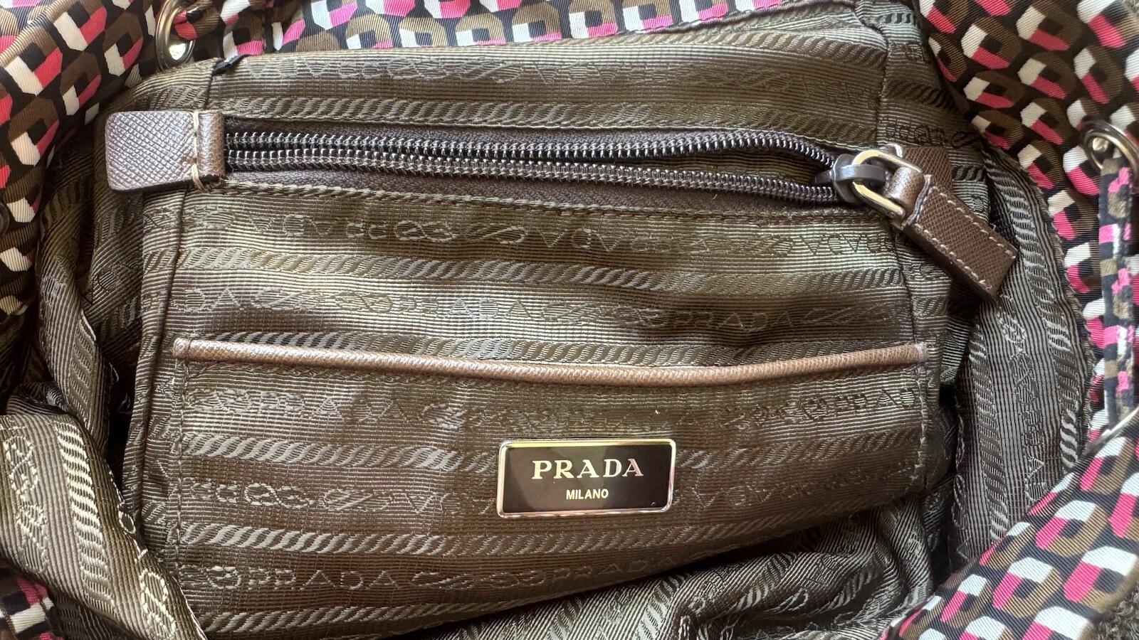 PRADA Backpack Pink/Brown Multicolor Italy | eBay