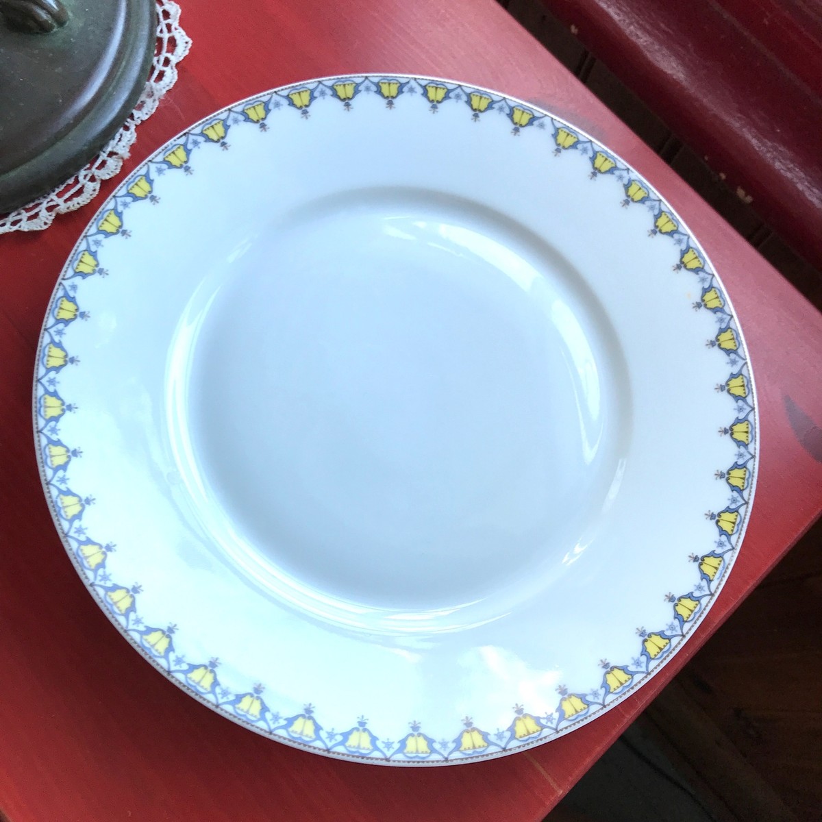 French Country Dinnerware Blue And Yellow 1920s Mismatched K& G