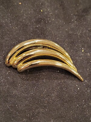 Piscitelli Designer Signed Vintage Gold Swish Brooch Pin | eBay
