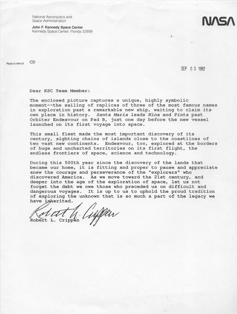 Nasa Letter Of Acceptance