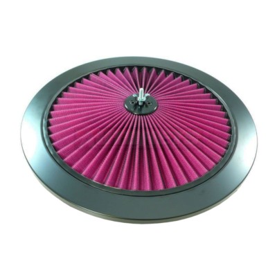 14" Air Cleaner Black Top Flow Thru Washable Cover Lid Only Chevy Ford ...