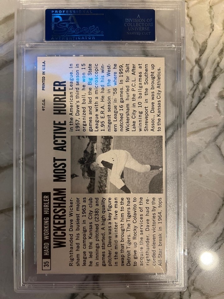 1964 Topps Giants Dave Wickersham #35 PSA 6 Detroit Tigers | eBay