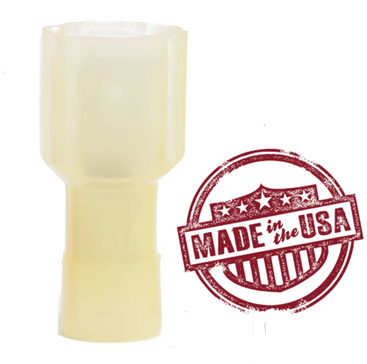 50 Male Fully Insulated 1/4" Quick Connect Yellow 10-12 Gauge Wire ...