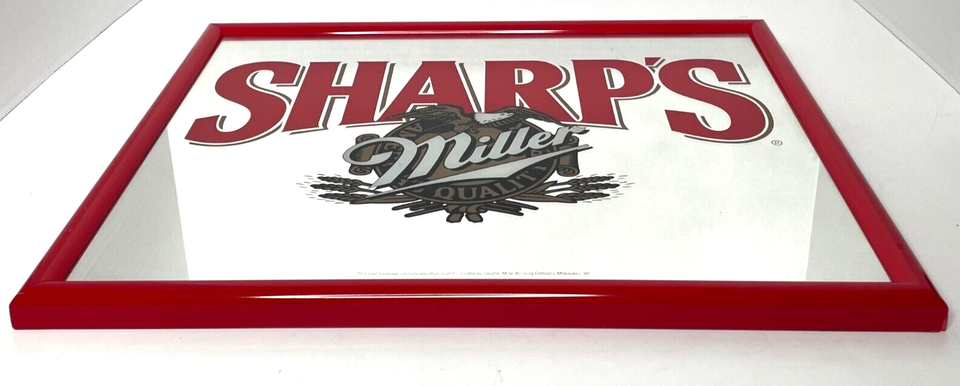 Vintage Miller Sharps Mirror Beer Bar Wall Sign Sharp's Lite High Life ...