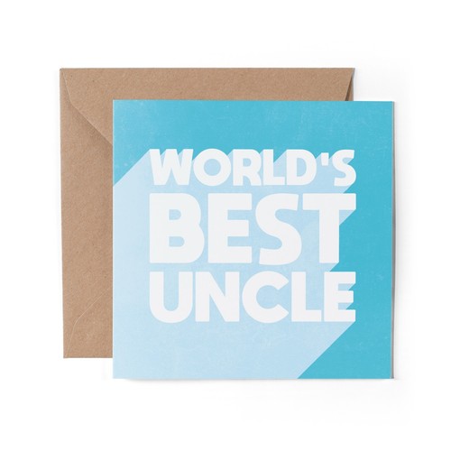 1 x Greeting Card - World's Best Uncle Blue Thank You Xmas Birthday ...