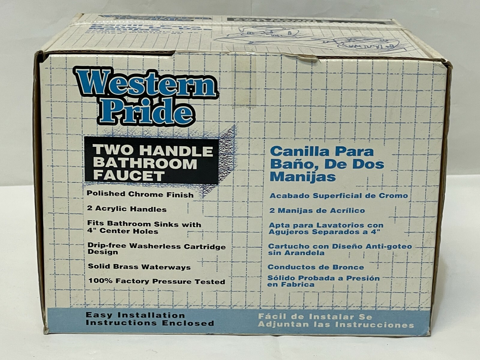 1 Western Pride Two Handle Chrome Silver Bathroom Vanity Faucet 4" on ...