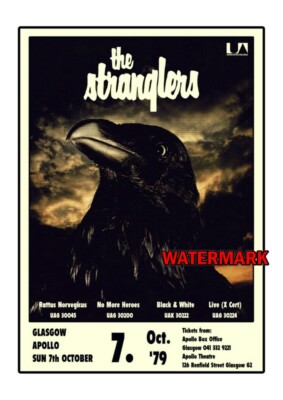 The Stranglers Gig Poster Print - A3 - Glasgow Apollo 1979 - Punk Rock ...