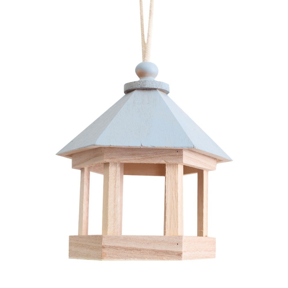 Wood Birds Nest Feeder Hanging Hollow Out Design Natural Living Place ...