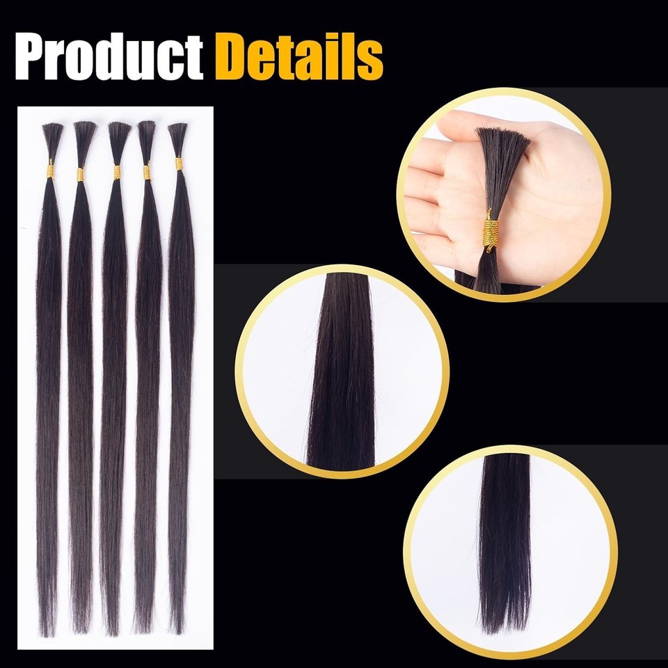 Light Hair Extension Kit Bulk 20" 100 grams, Double Drawn 5 Bundles New ...