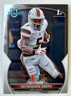 2022 1st Bowman University Chrome Keyshawn Smith RC #55 Miami, SMU ...