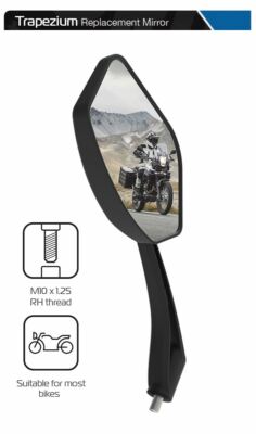 SWM Upto 750cc Oxford Trapezium Motorcycle Rearview Mirror Glass Left ...