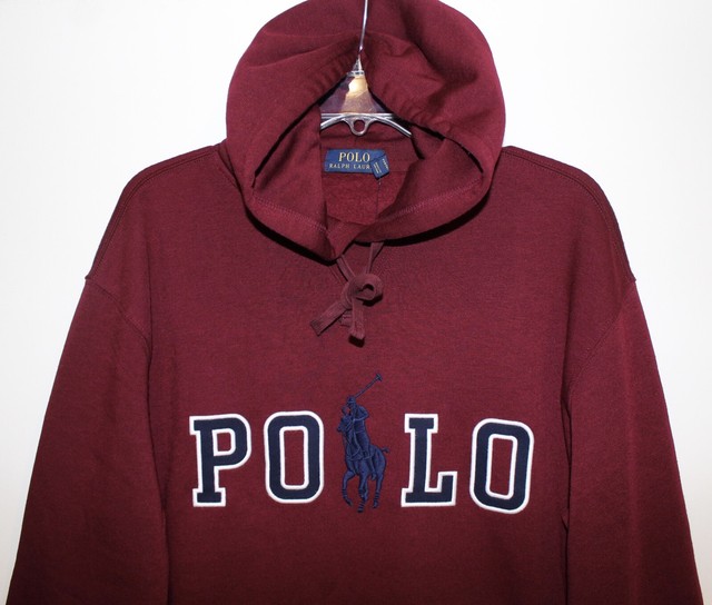 Polo Ralph Lauren Big & Tall Mens Burgundy Polo Hoodie Sweat Jacket ...