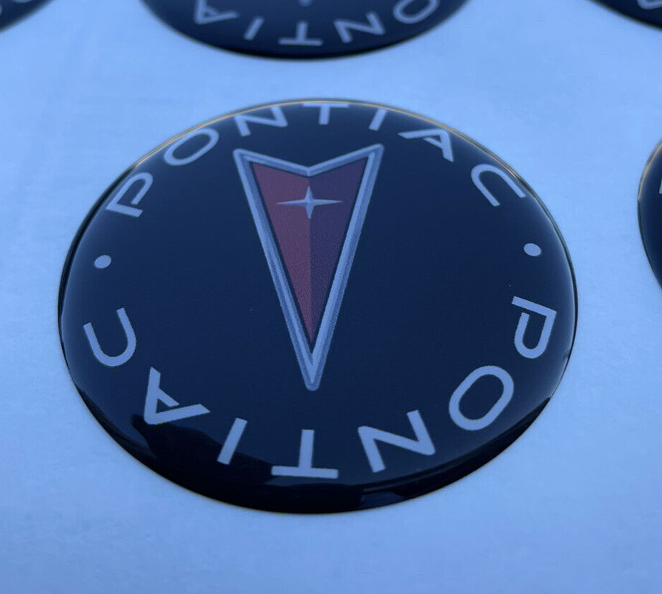 Pontiac Symbol Black/Red Center Wheel Emblem 2‚Äù Round Vinyl Set 4 New ...