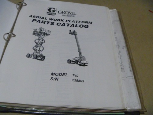 Grove Manlift T40 Aerial Work Platform Boom Lift Parts Catalog Manual ...