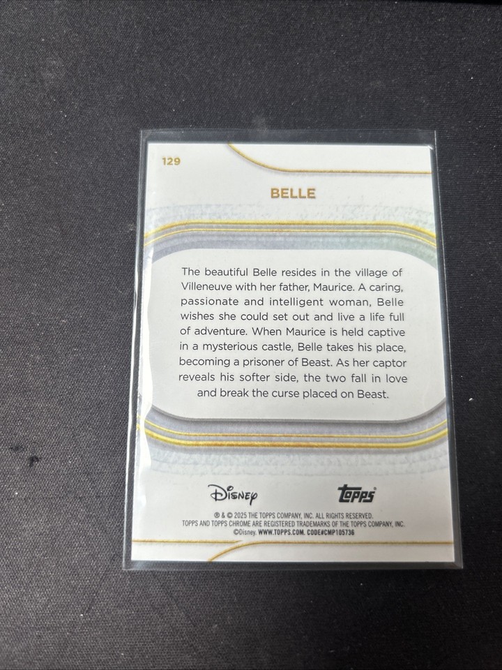 2025 Topps Chrome Disney Belle Beauty and the Beast Emma Watson Yellow ...