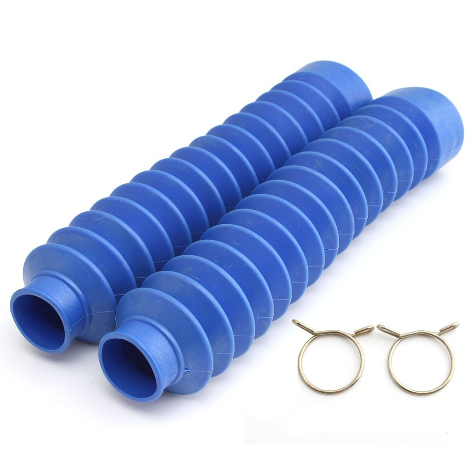 1 Pair Blue Rubber Front Fits Fork Dust Cover Boots Shock Absorber ...