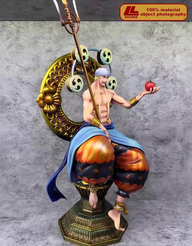 Anime OP Enel Laugh Sitting Hold Lance God of Thunder Figure Statue Toy ...