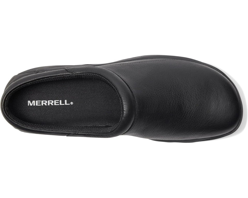 Merrell Z64128* Mens Black Leather Encore Gust 2 slip-On Clogs Size 11W ...