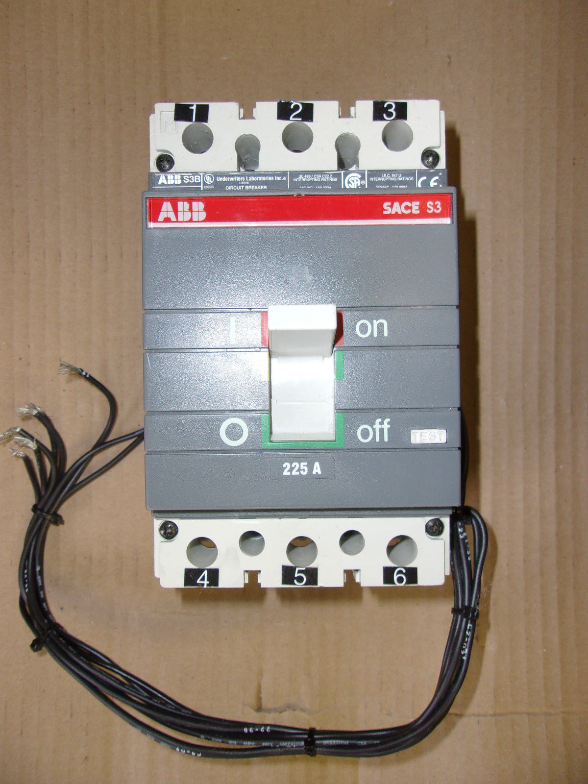 ABB S3B 3 pole 225 amp 240v S3B225TDD Breaker S3 6A 250v / 3A 400v ...