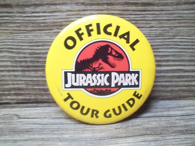 Pinback for the movie Jurassic Park it says official tour guide button ...