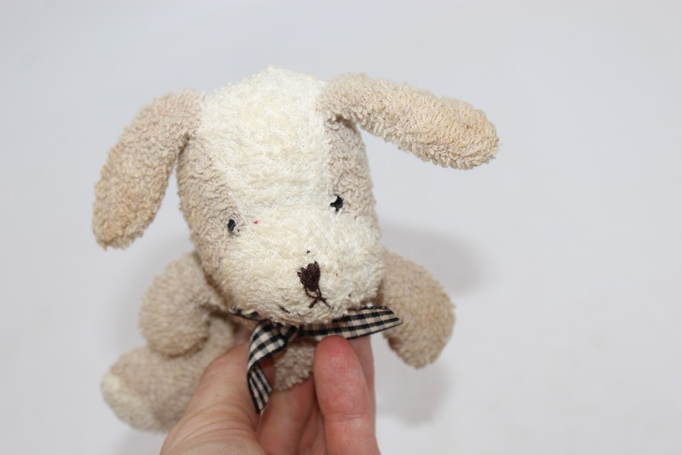 Russ Berrie Home Buddies Dog Plush Cream Tan Brown Bean Bag 6" HTF ...