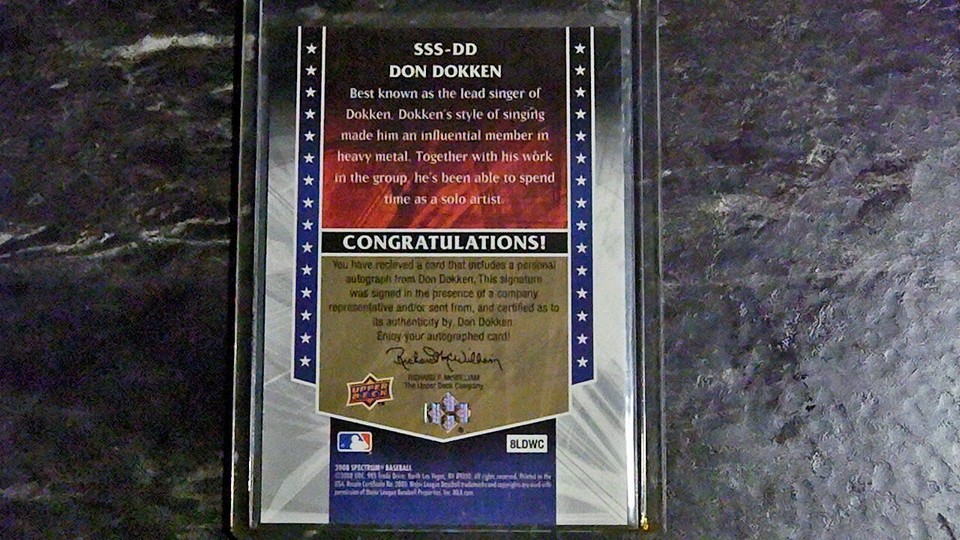 2008 Upper Deck Spectrum - Spectrum of Stars #SSS-DD Don Dokken (AU) | eBay
