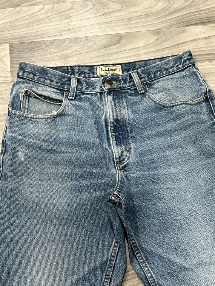 L.L.Bean Jeans Mens 33x30 Blue Classic Fit Straight Leg Cotton Denim 5 ...