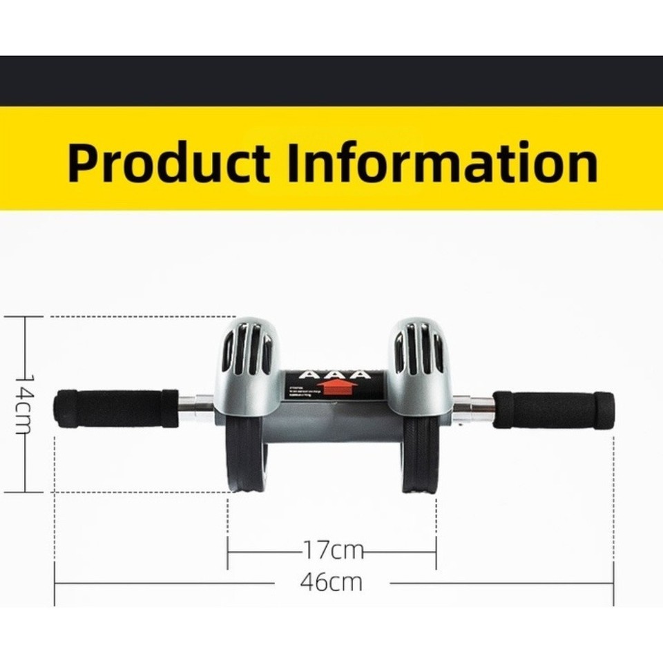Double Wheel Ab Roller with Rebound Spring for Core Workout and Knee ...
