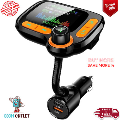 Bluetooth FM Transmitter Car Adapter,Support Wireless Handsfree Call ...