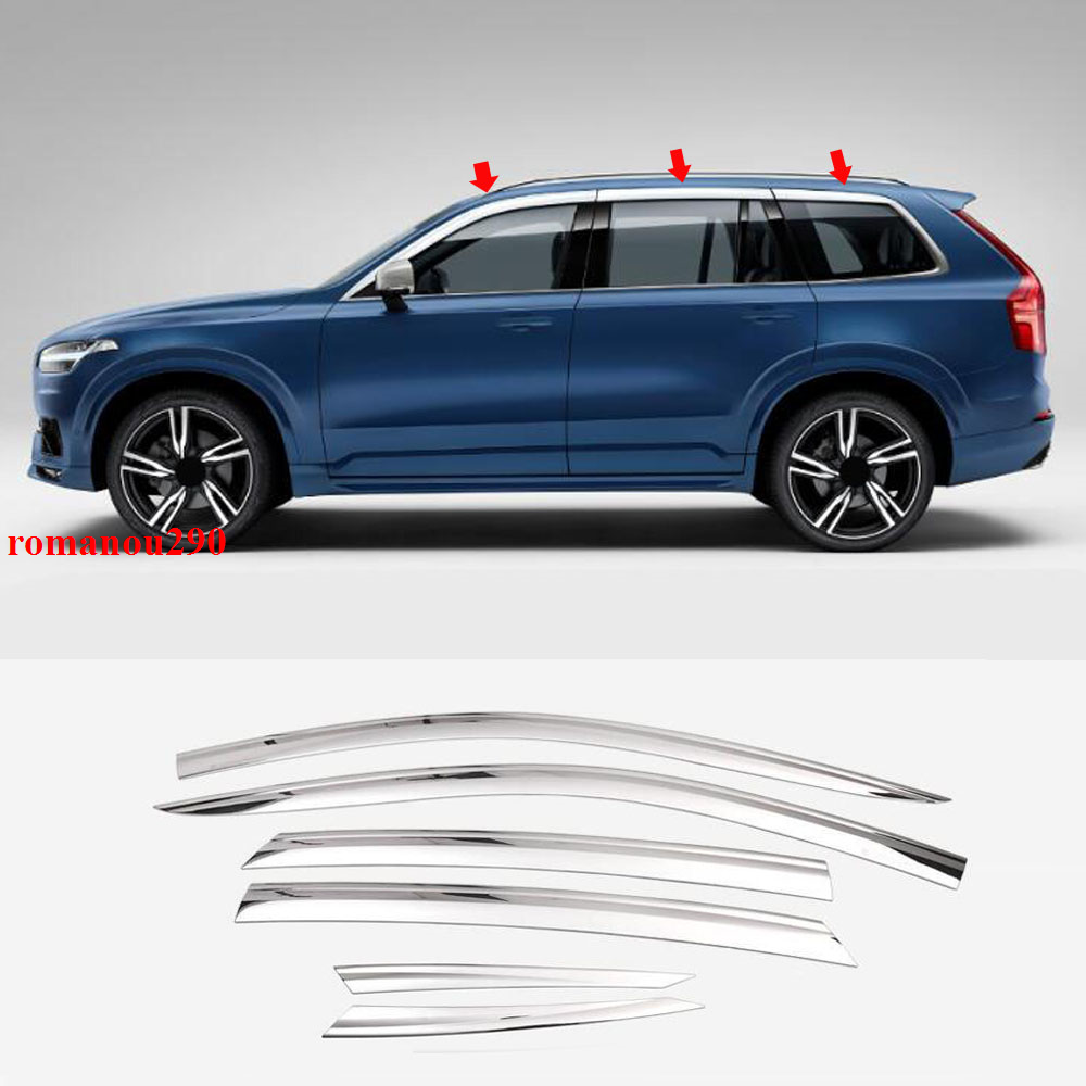 For Volvo XC90 2016-20 Chrome Side Door Sun Guard Vent Shade Window ...