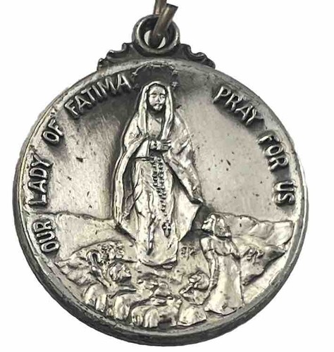 Vintage Catholic Creed Our Lady Fatima Silver Tone Religious Medal | eBay