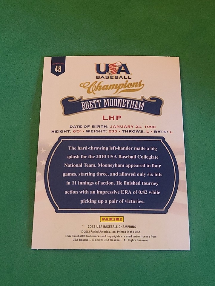 2013 Brett Mooneyham Panini USA Baseball Champions #48 | eBay