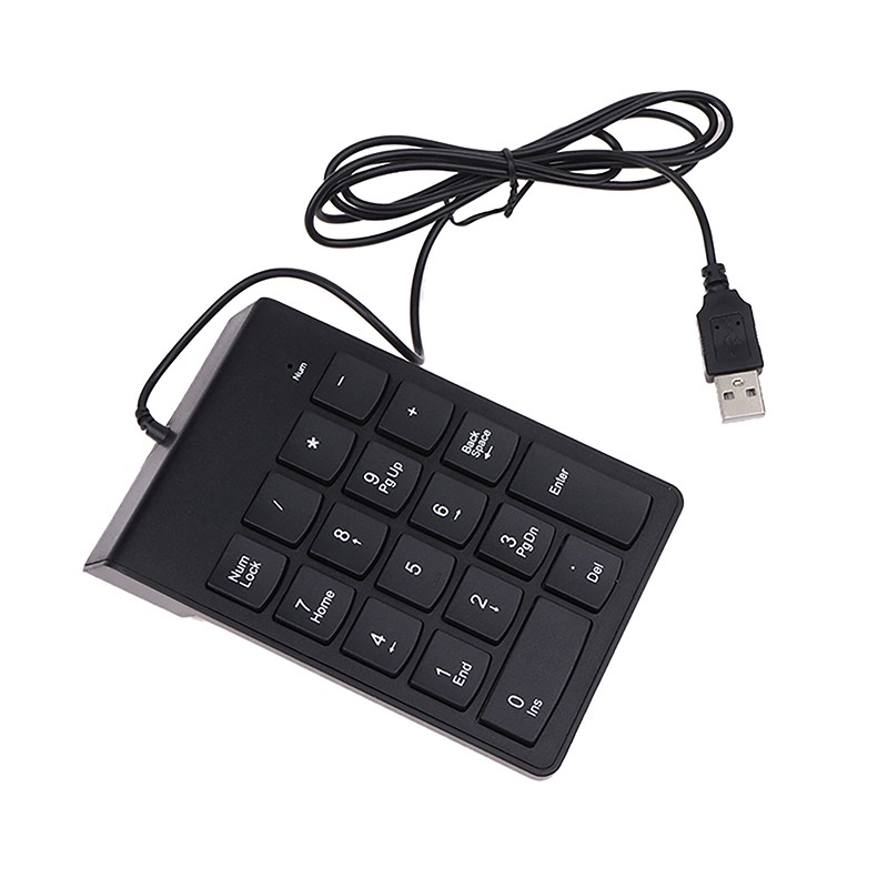 1Pc Numeric Keypad USB Wire Mini Number Keyboard For Laptop PC 18 Keys ...