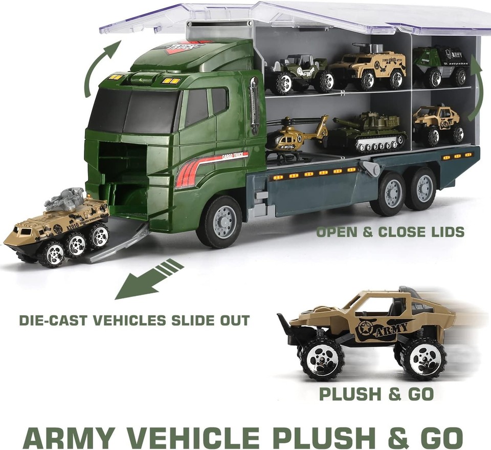 Army Military Carrier Truck Playset 26-in-1 with Soldier Men & Mini ...