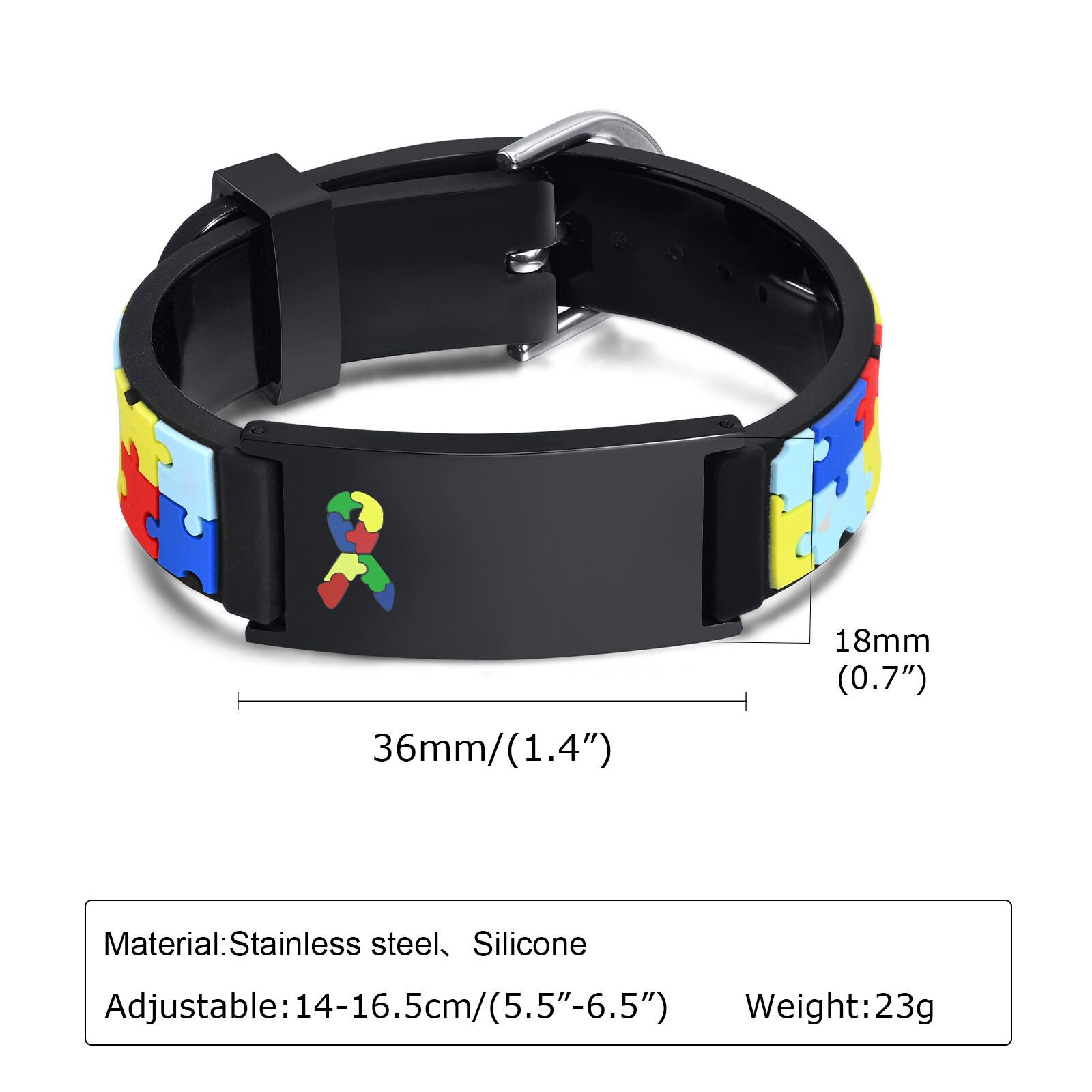 VNOX Autism Awareness Wristbands Personalized Autistic ICE Info ...