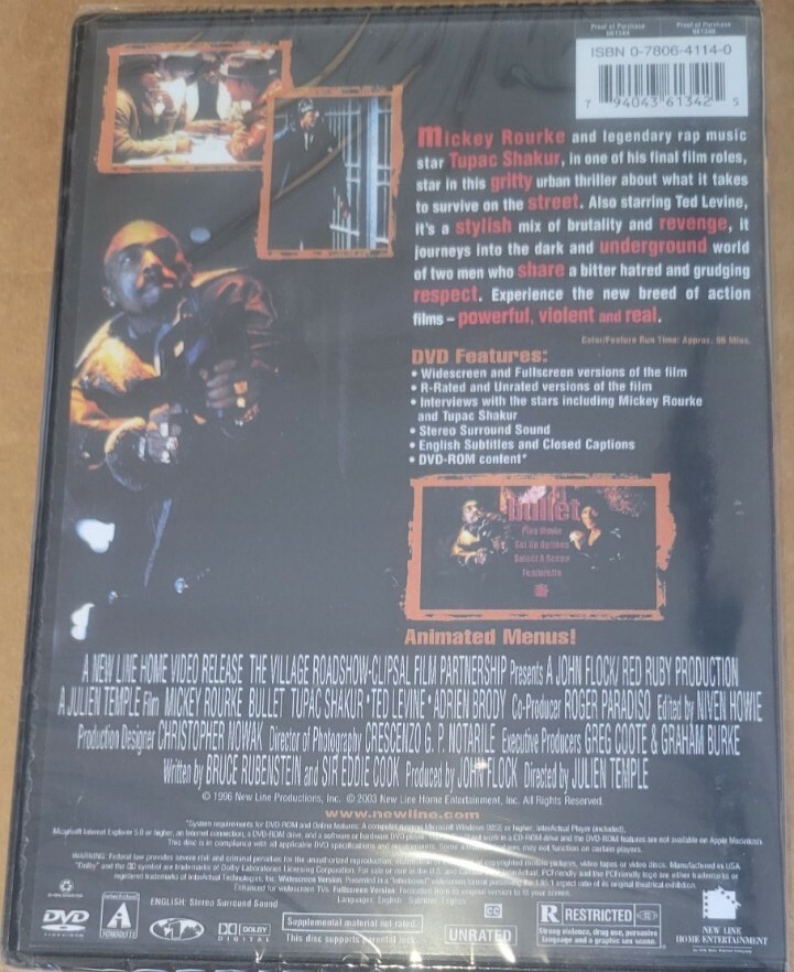 BULLET Mickey Rourke, 2pac (Tupac Shakur) + BELLY, DMX, NAS GET 2 DVDS ...