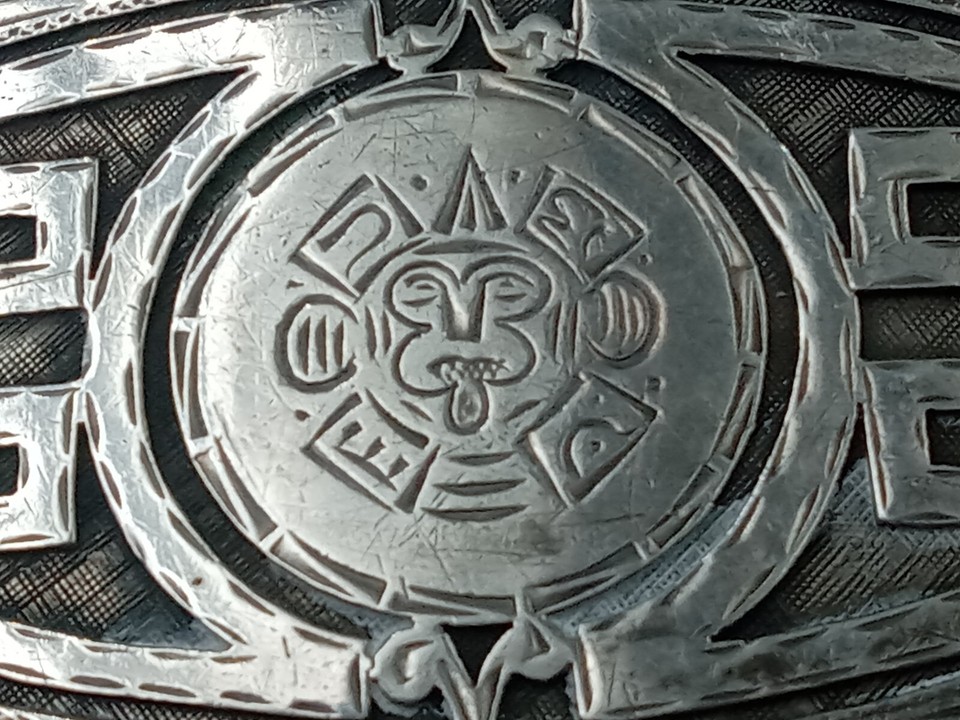 Sterling Mexico Aztec/Mayan Sun Face Belt Buckle: 2.6" x 1.75" & 28 g ...