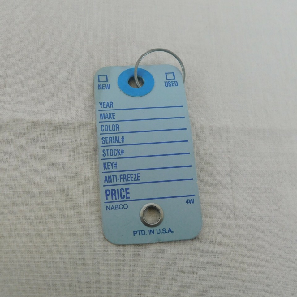 Nabco Paper Key Tags Blue Printed in USA Lot of 5 Pre-owned Metal Rings ...
