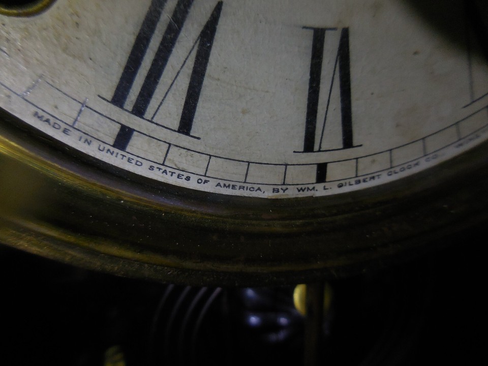 Antique WmL Gilbert 8-Day Gingerbread Kitchen Mantle Wind-Up Wooden ...