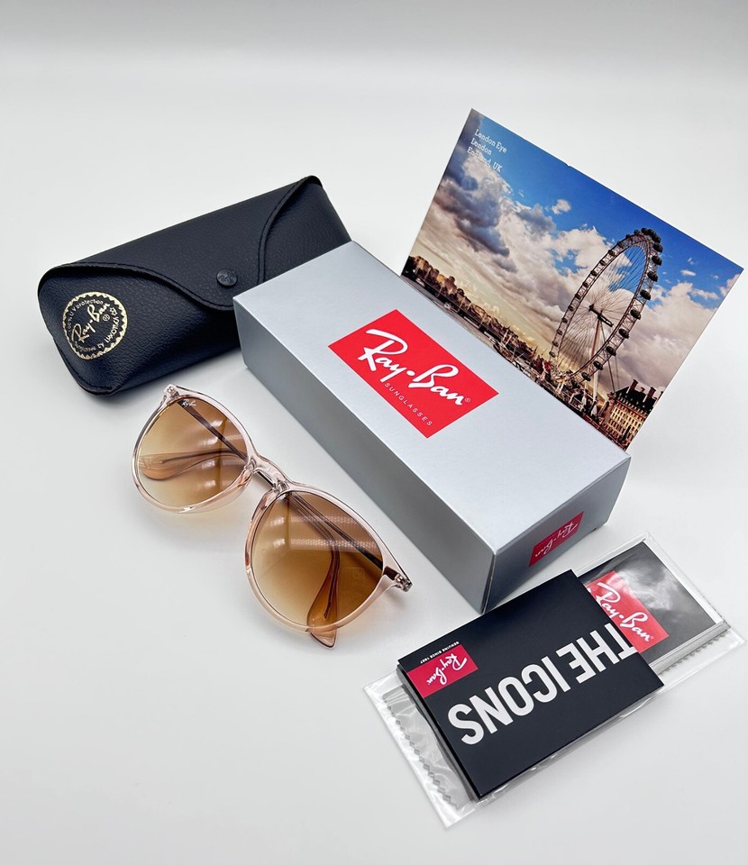 New Ray-Ban Erika 0RB4171 Sunglasses For Women, 54mm Brown Oval Lenses ...