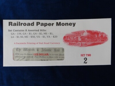 Reproduction Railroad Paper Money Set 2 NEW! | eBay