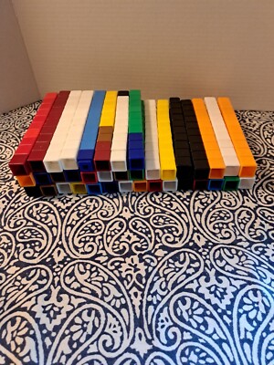 200 UNIFIX Interlocking Cubes DIDAX Blocks 10 Colors mathematics ...