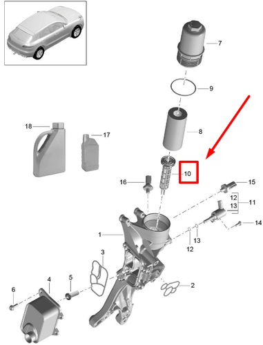PORSCHE 95B Oil Cooler Connection Piece 958.115.678.20 95811567820 NEW ...