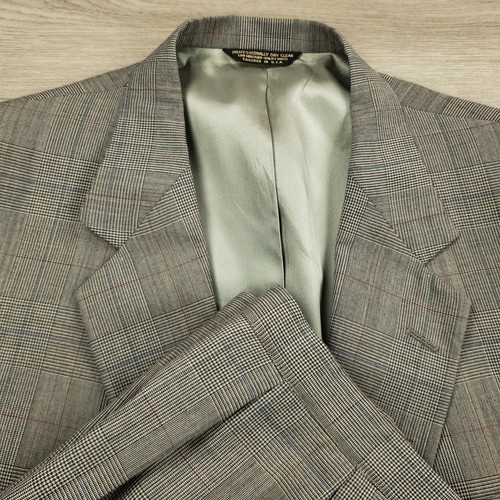 The Sansabelt Suit Men 46L* Classic Fit Pants 41X32 Plaid Two Button ...