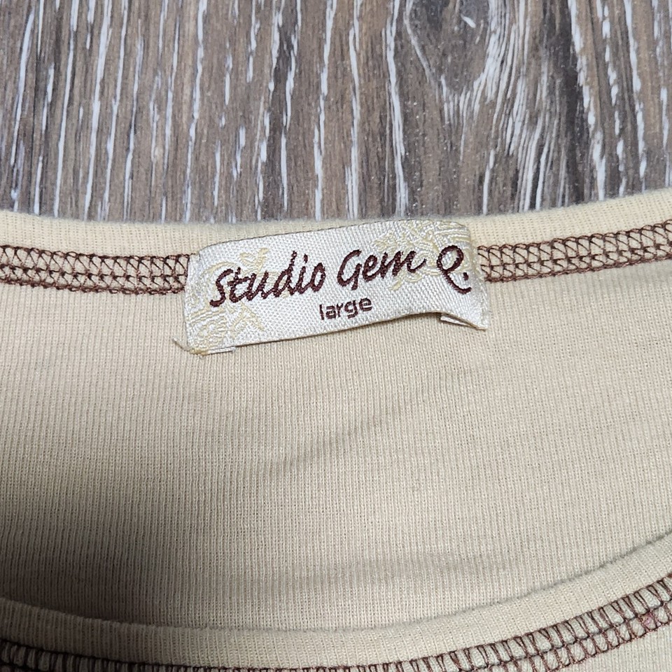 Studio Gem Q Size Large Embellished Ribbed Knit Tee Top Holiday ...