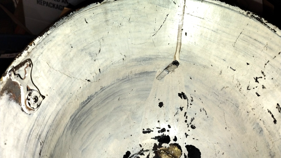 WWI German Stalhelm with Original Camouflage Helmet with post war liner ...