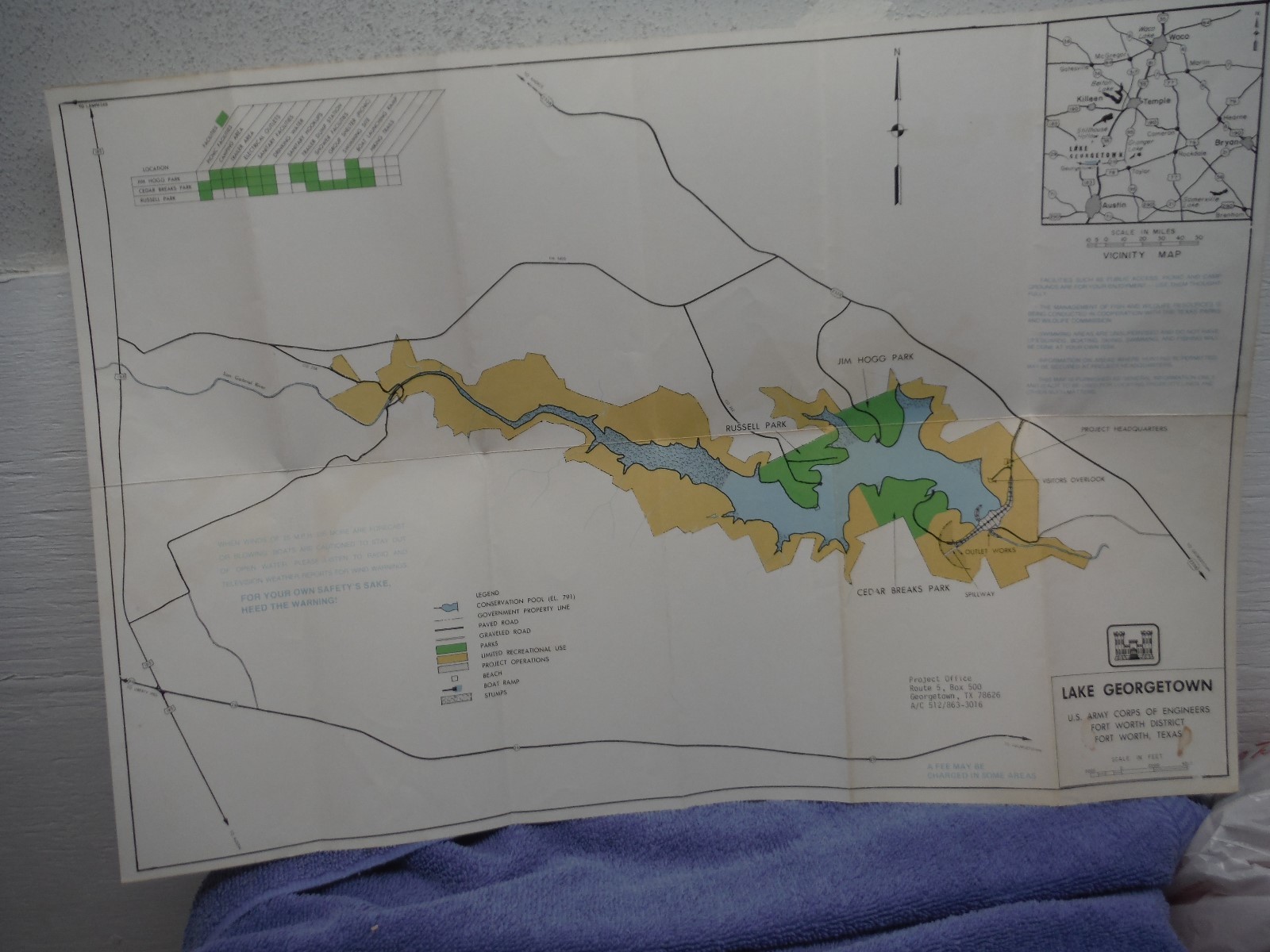 Lake Georgetown, Texas US Army Corps of Engineers Vintage Map | eBay